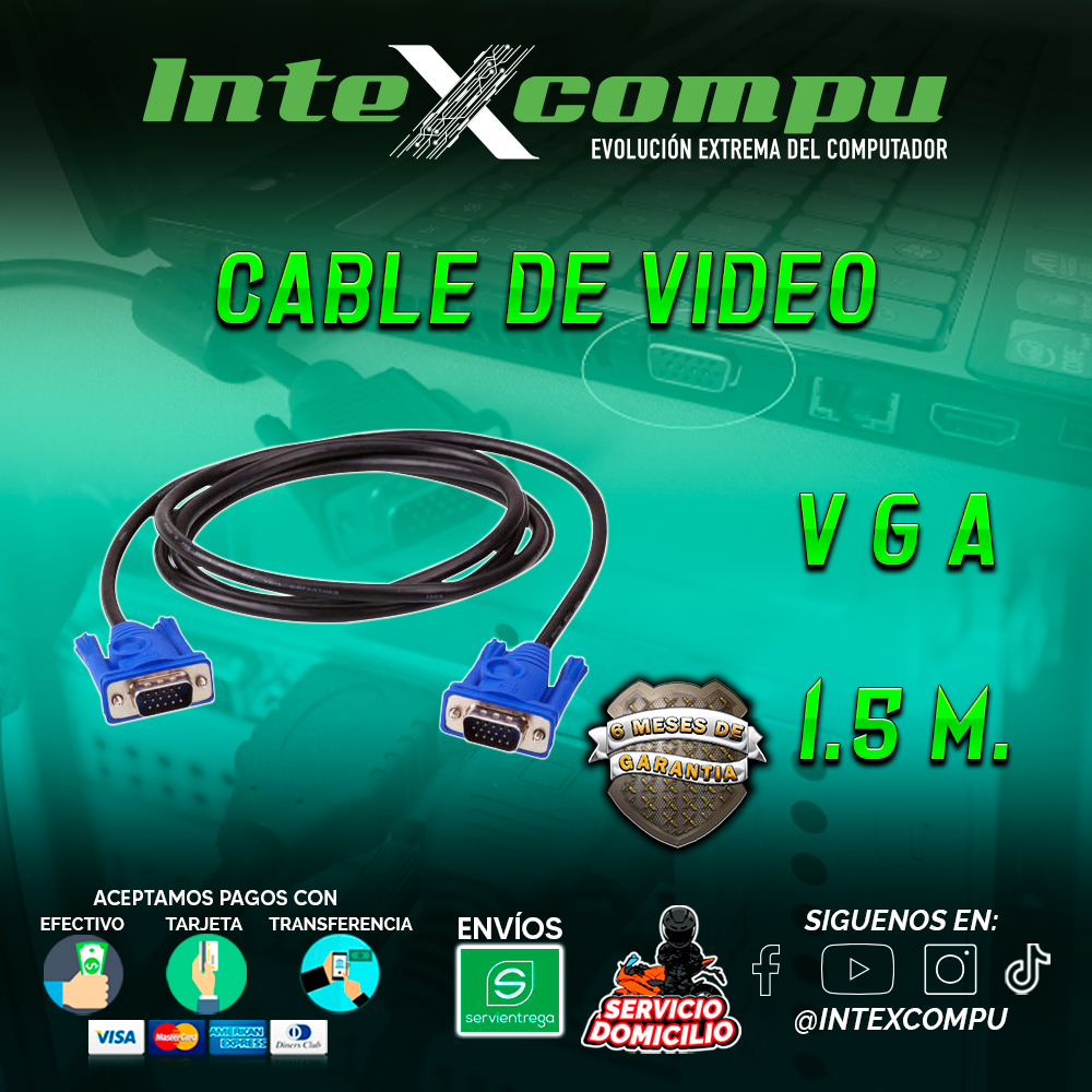 Cable VGA a VGA 1.5 Metros